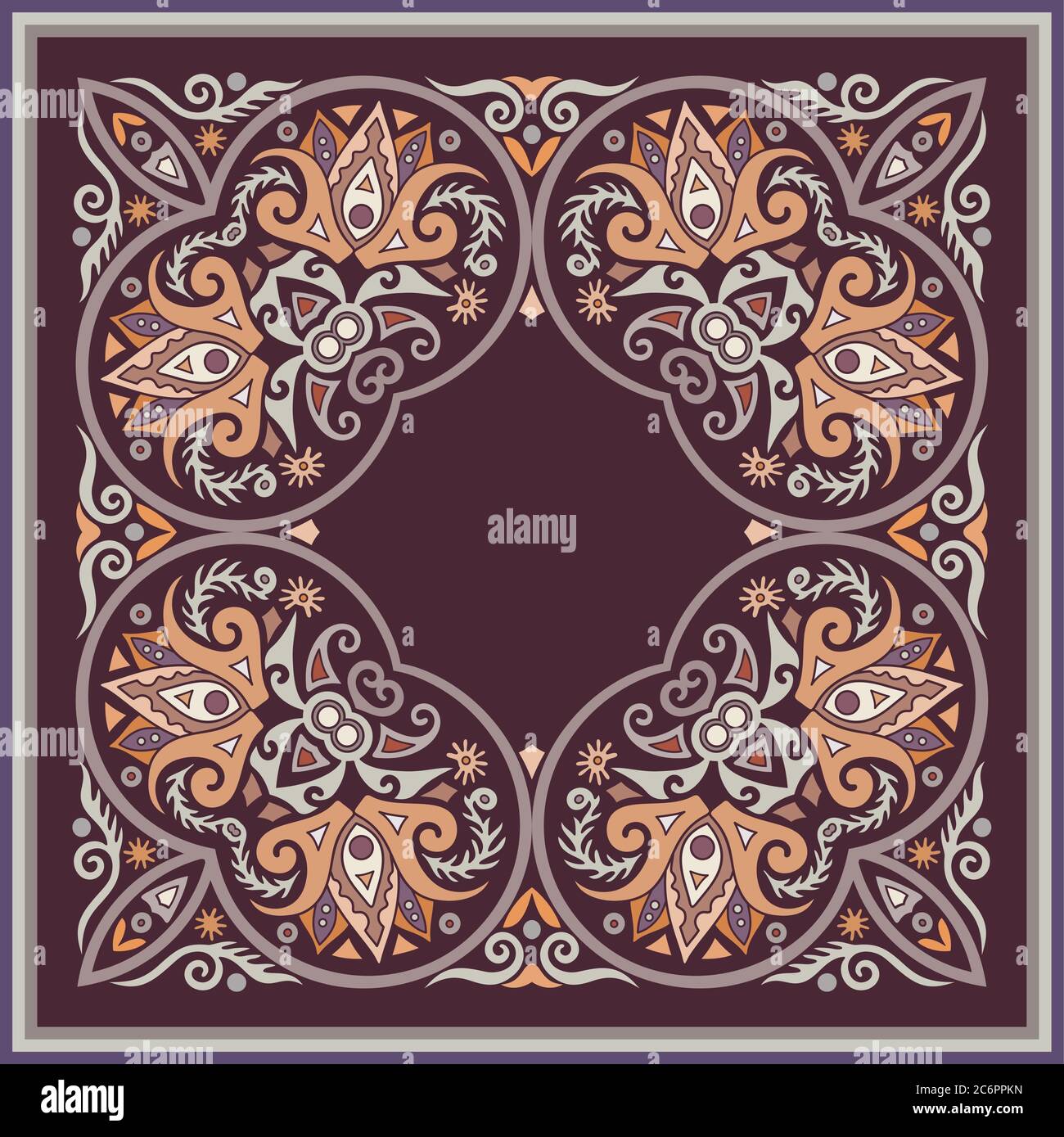 Vector ethnic abstract flower illustration Stock Vector Image & Art - Alamy