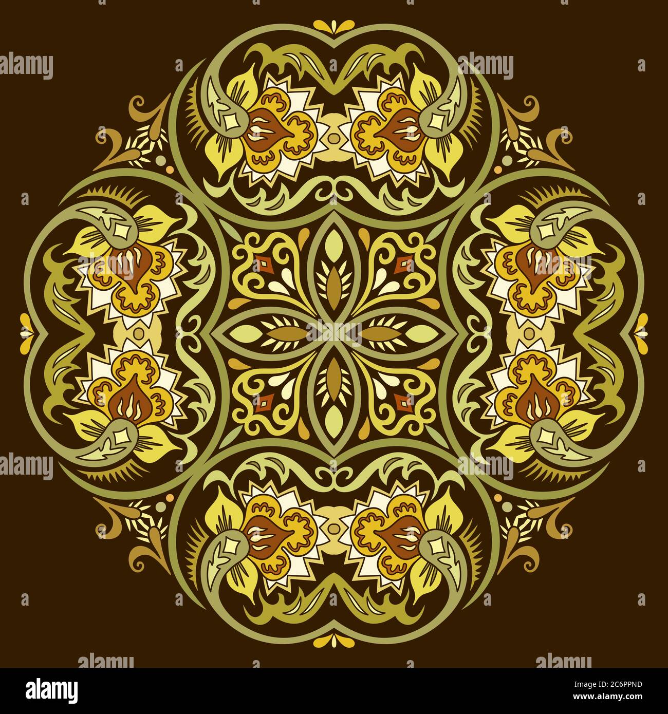 Vector ethnic abstract flower illustration Stock Vector Image & Art - Alamy