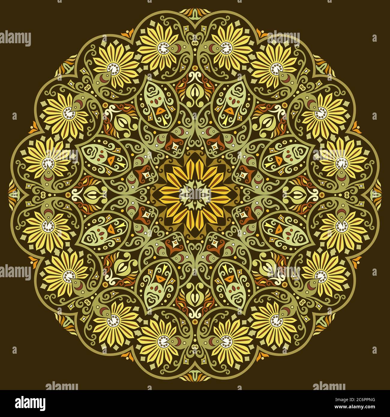 Vector ethnic abstract flower illustration Stock Vector Image & Art - Alamy