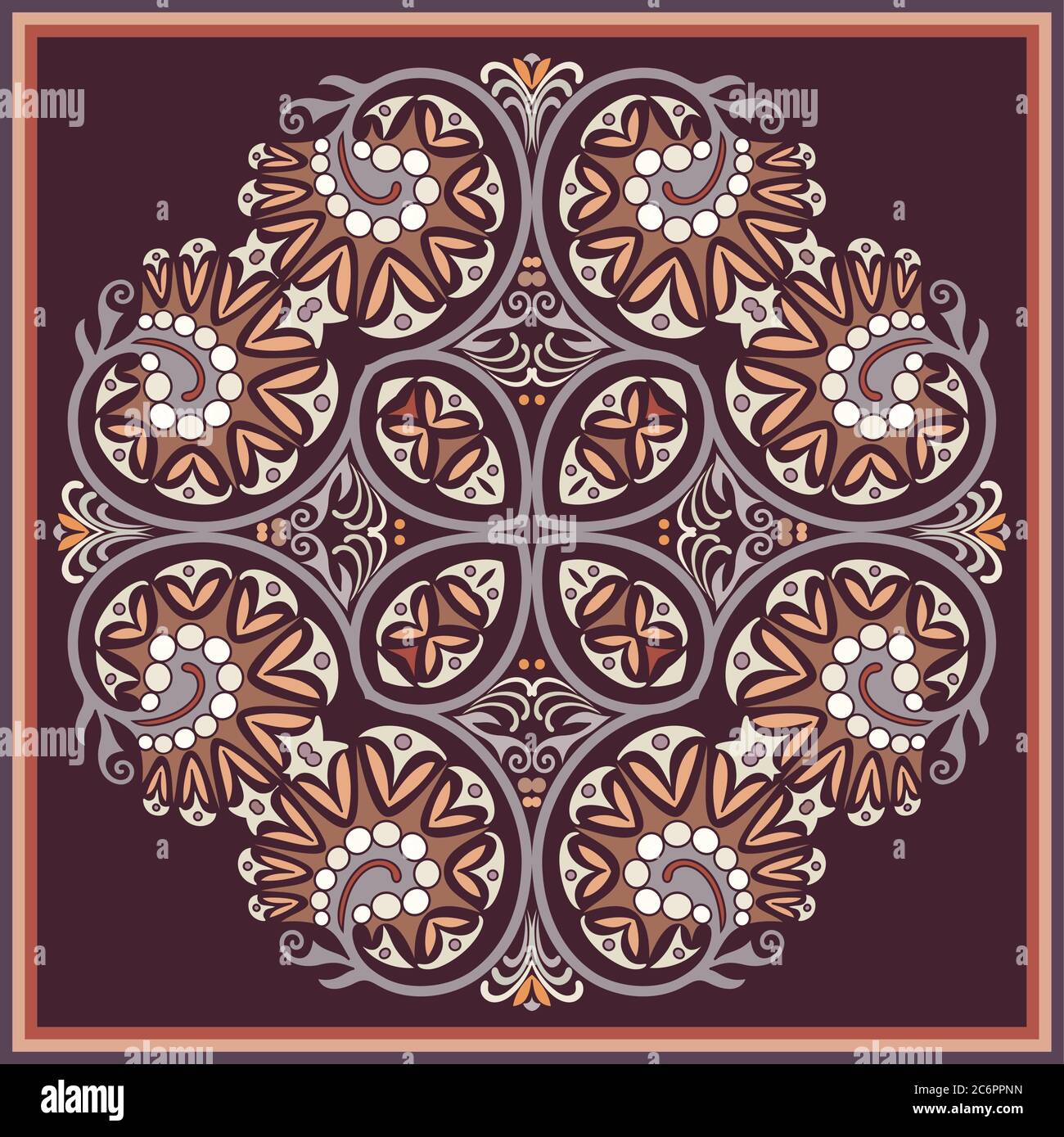 Vector ethnic abstract flower illustration Stock Vector Image & Art - Alamy