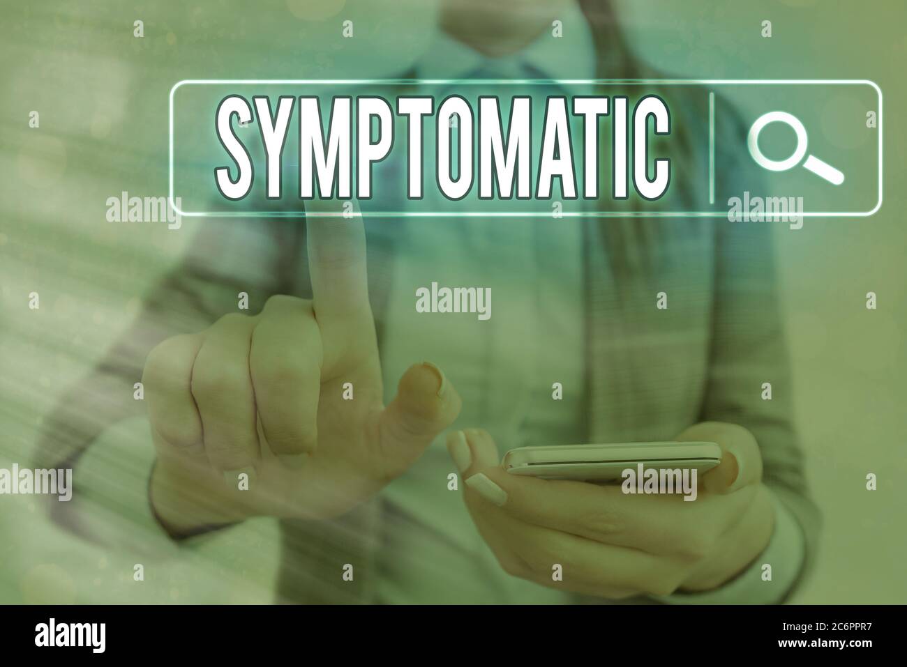 Word writing text Symptomatic. Business photo showcasing serving as ...