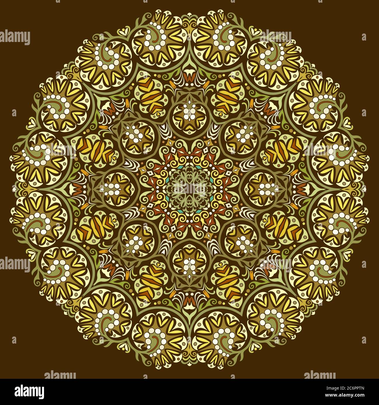 Vector ethnic abstract flower illustration Stock Vector Image & Art - Alamy