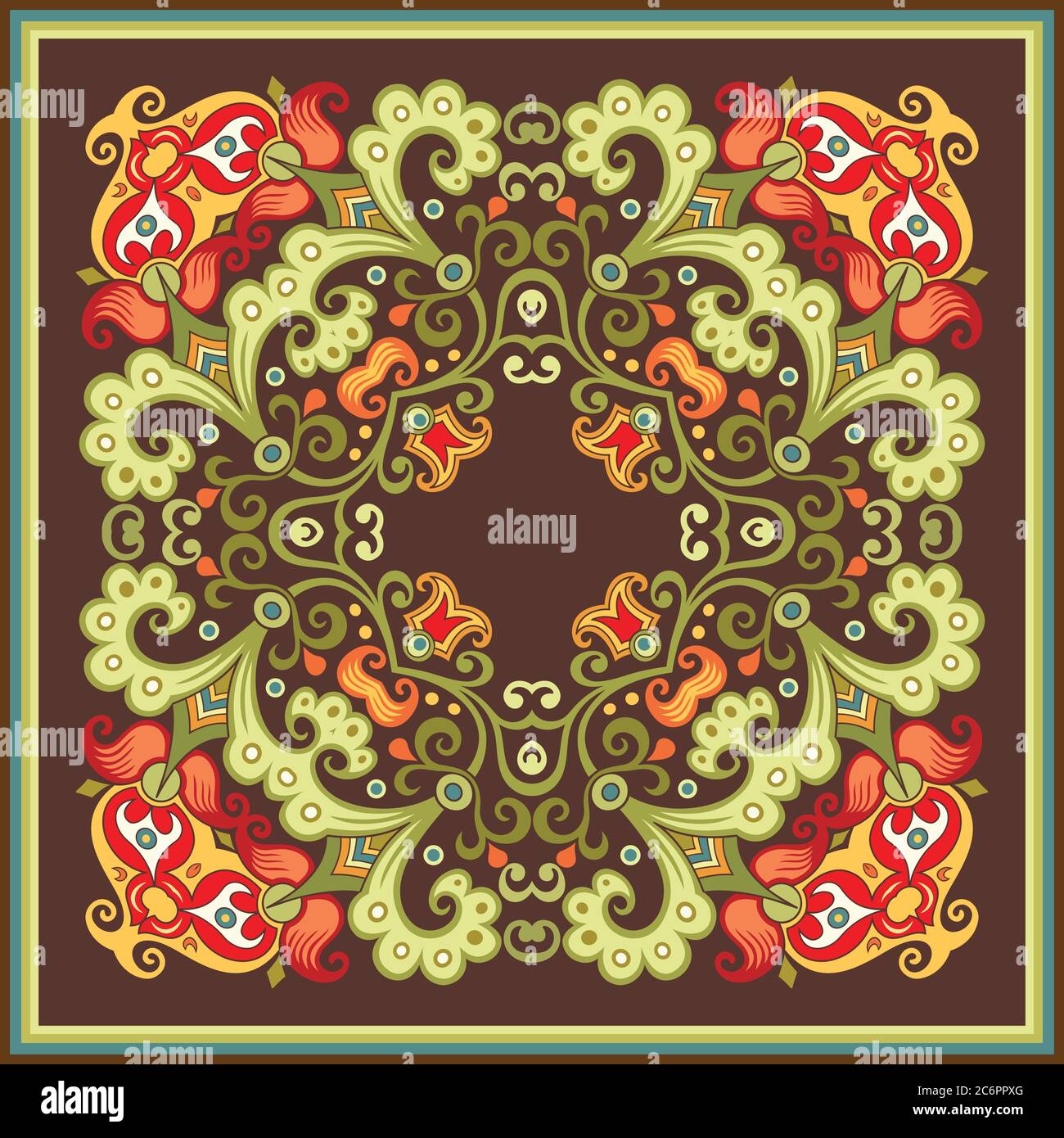 Vector ethnic abstract flower illustration Stock Vector Image & Art - Alamy