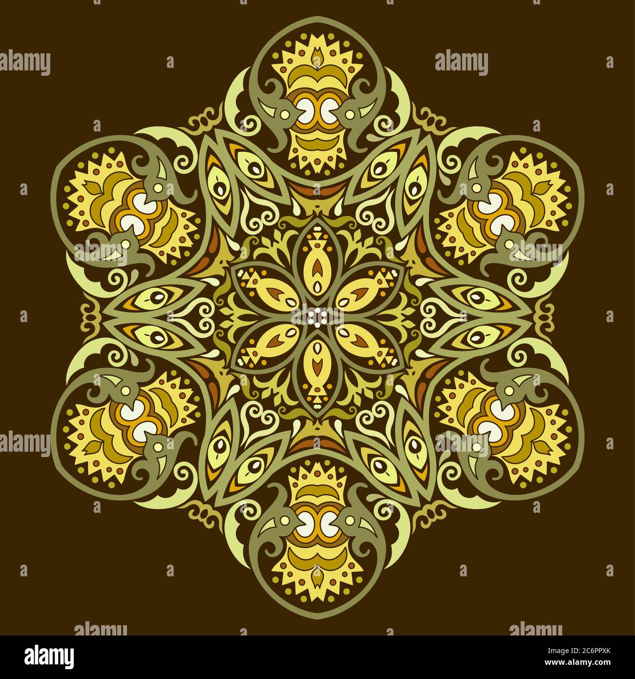 Vector ethnic abstract flower illustration Stock Vector Image & Art - Alamy