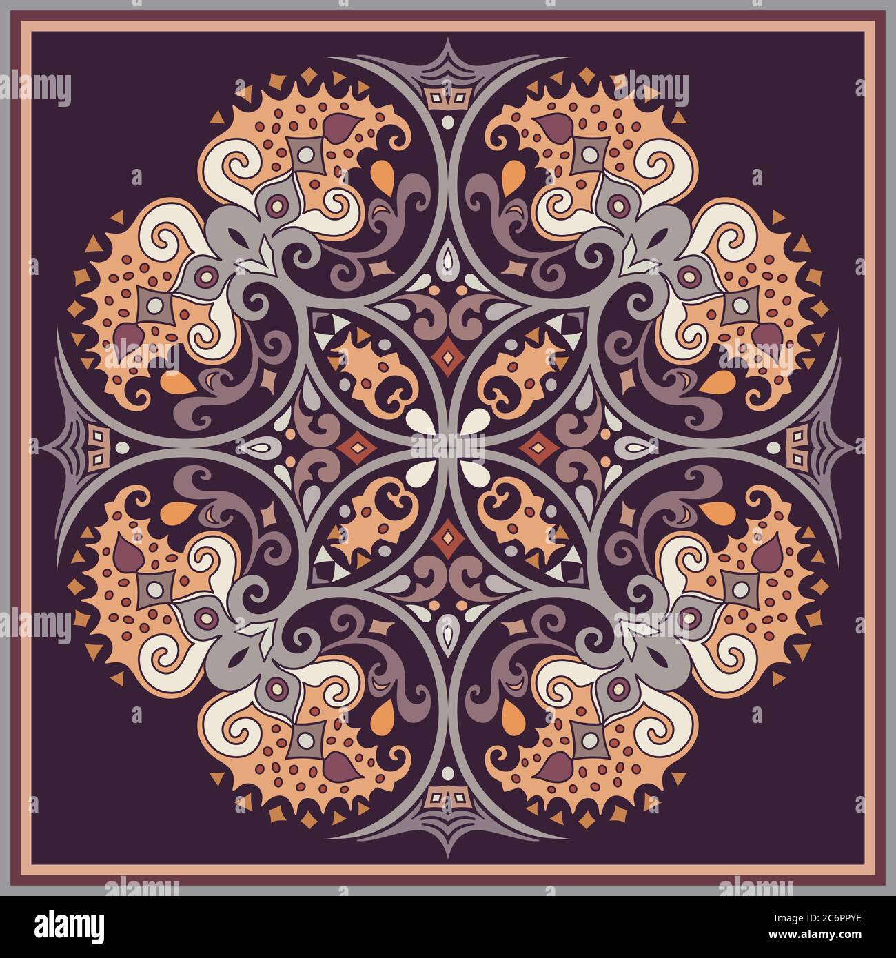 Vector ethnic abstract flower illustration Stock Vector Image & Art - Alamy