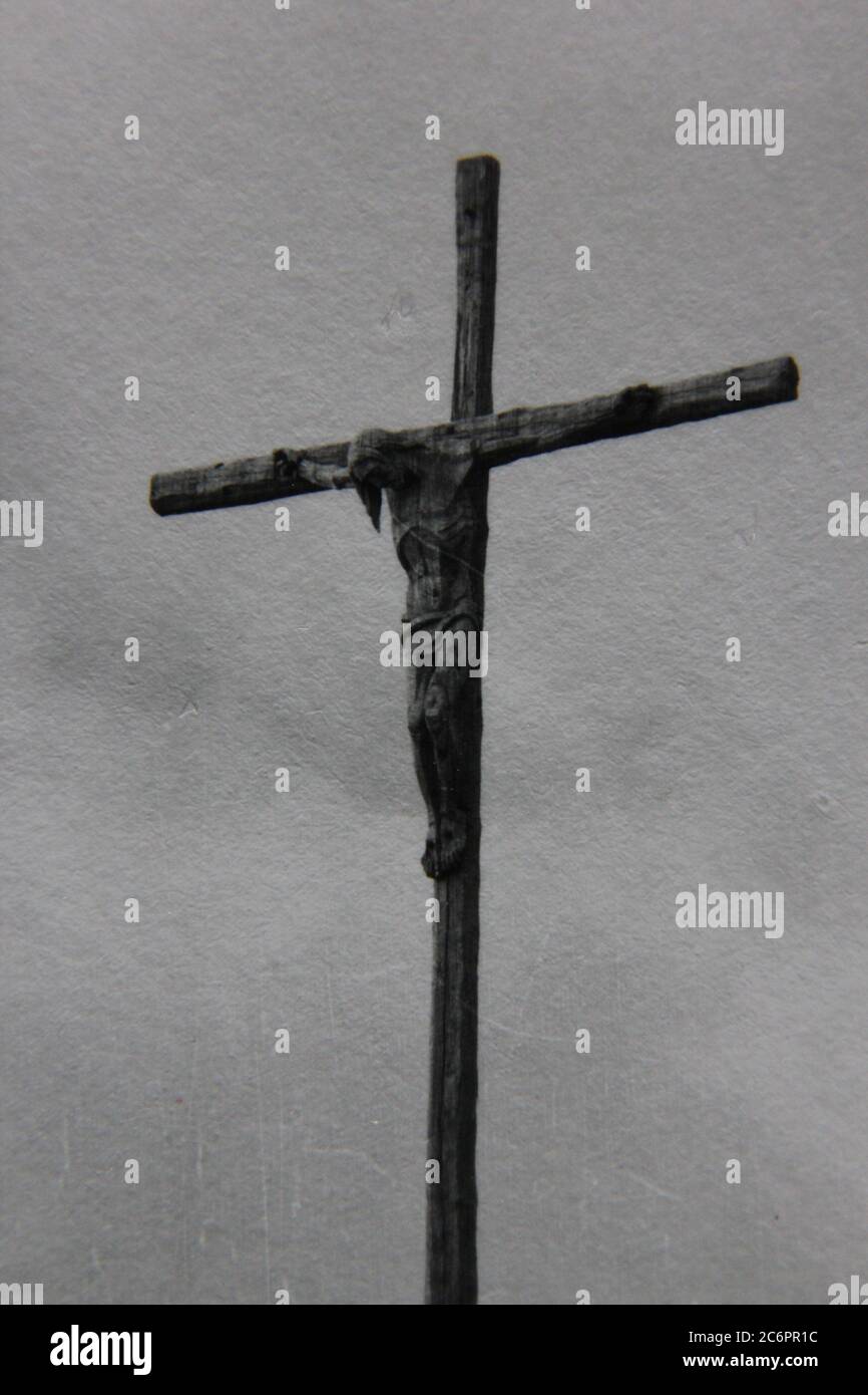 Fine 70s vintage black and white lifestyle photography of a cross ...