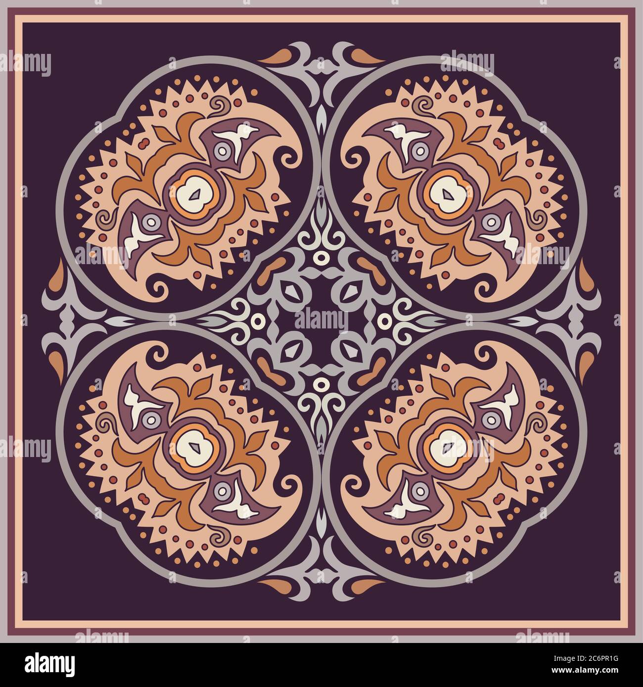 Vector ethnic abstract flower illustration Stock Vector Image & Art - Alamy
