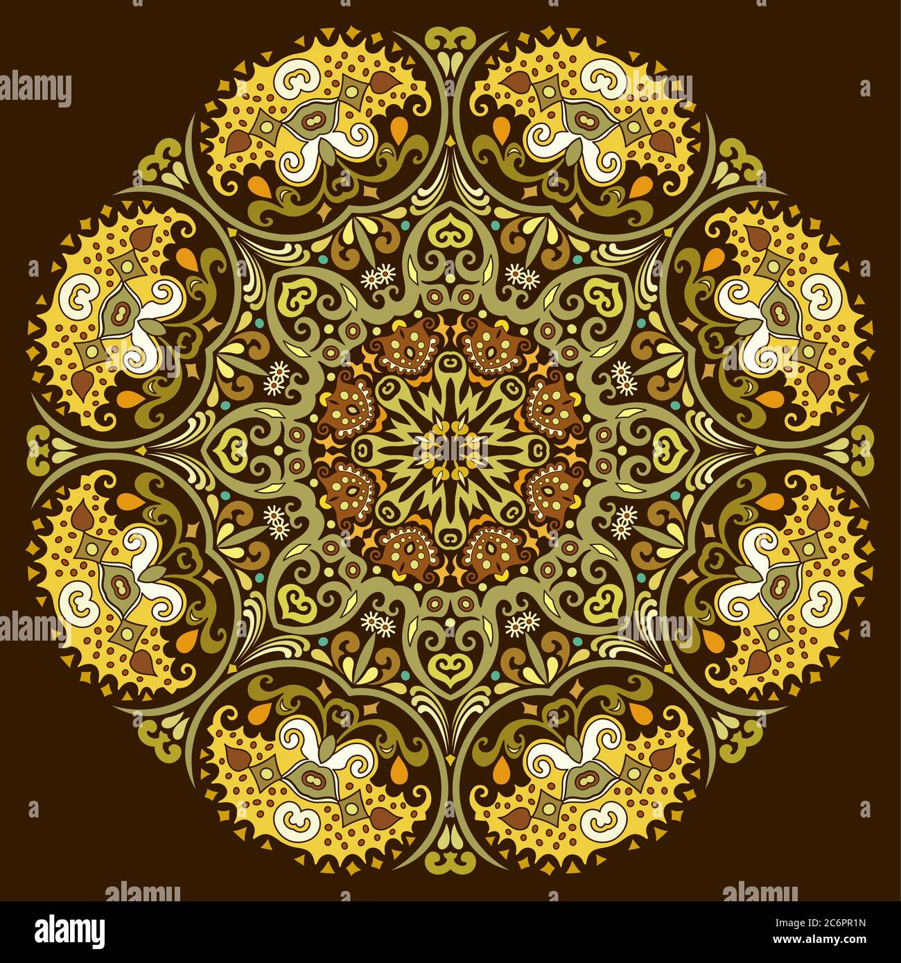 Vector ethnic abstract flower illustration Stock Vector Image & Art - Alamy