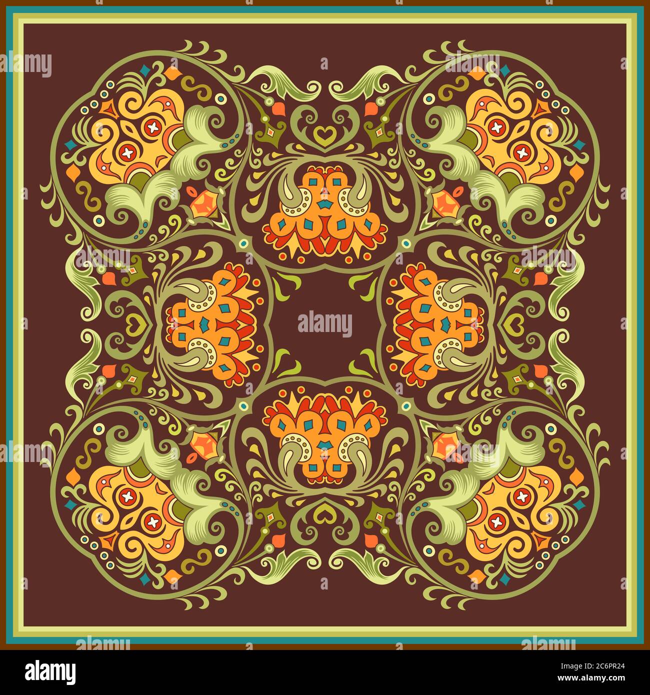 Vector ethnic abstract flower illustration Stock Vector Image & Art - Alamy