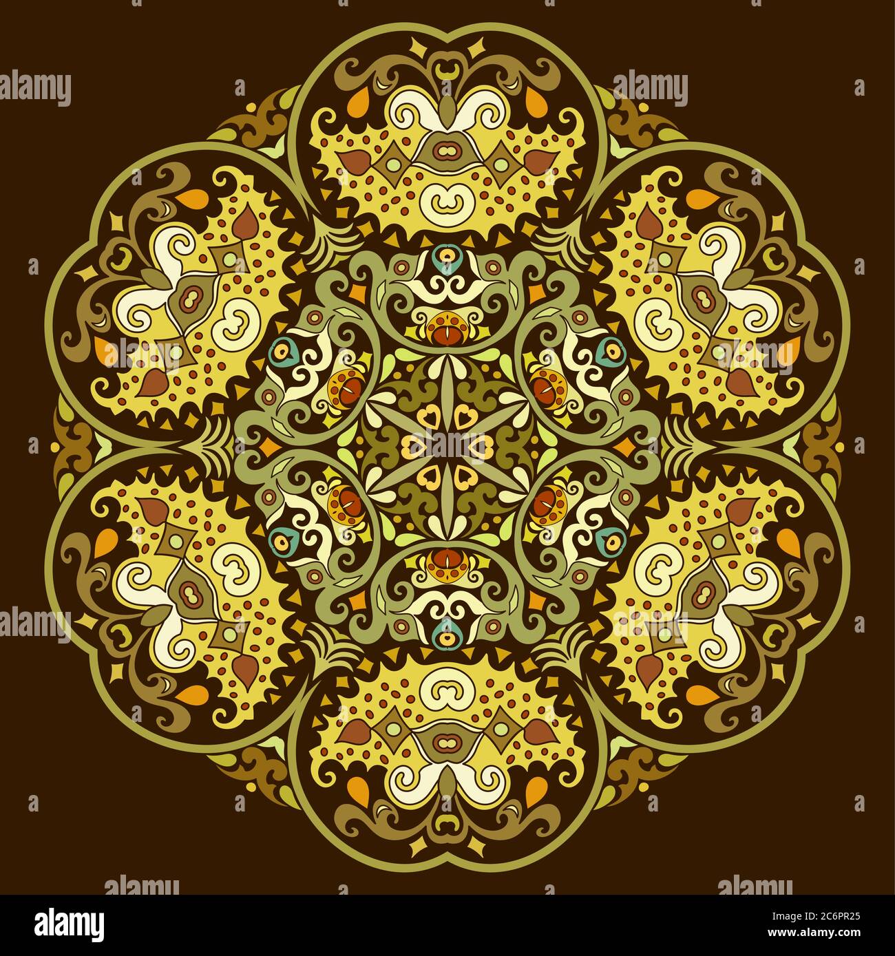 Vector ethnic abstract flower illustration Stock Vector Image & Art - Alamy