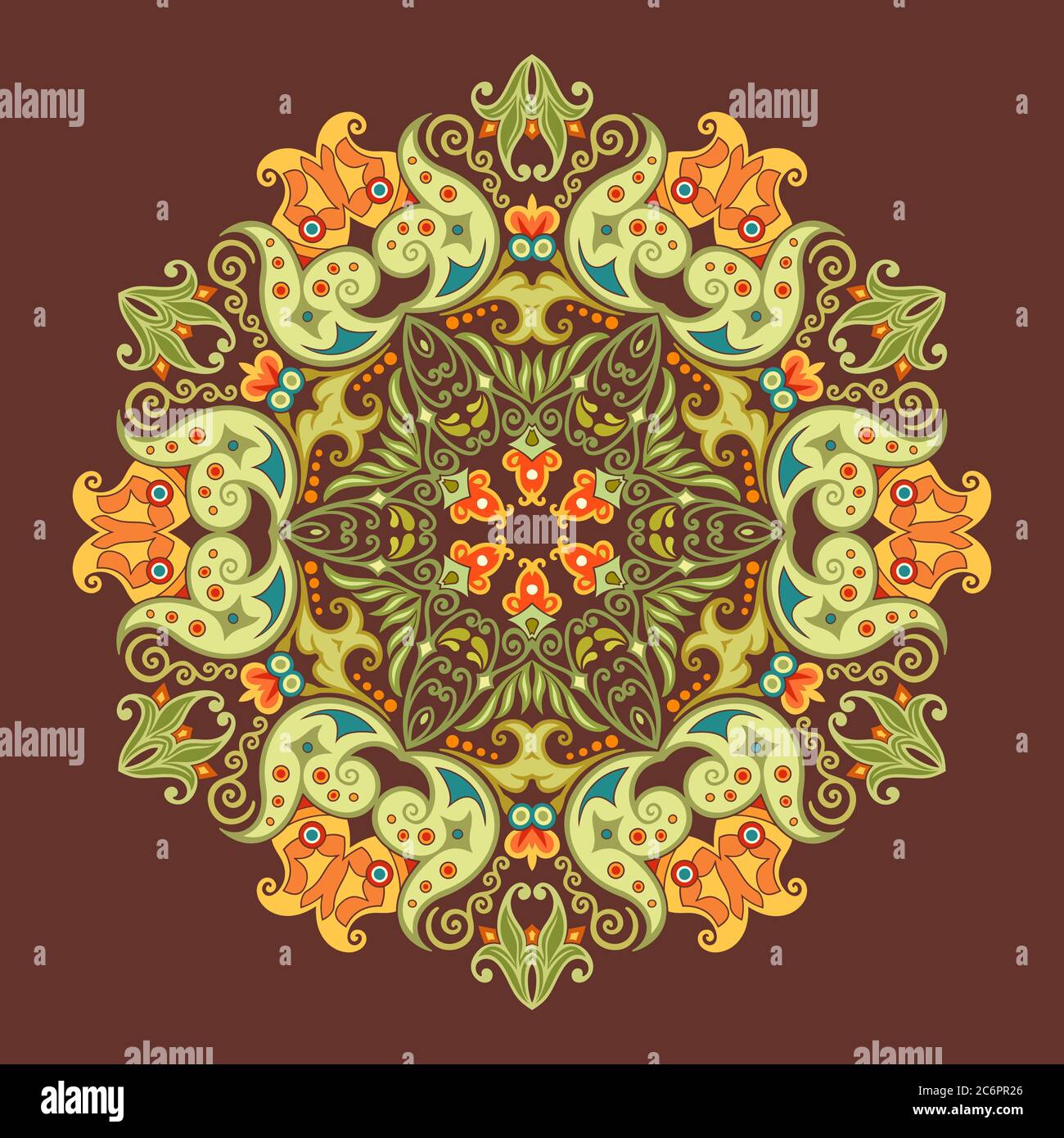 Vector ethnic abstract flower illustration Stock Vector Image & Art - Alamy