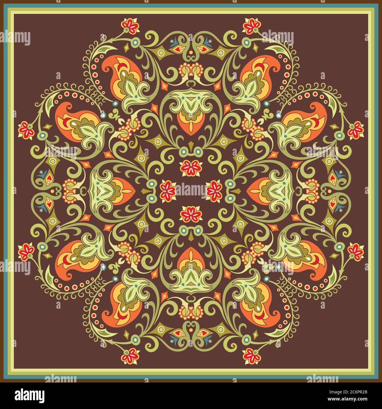 Vector ethnic abstract flower illustration Stock Vector Image & Art - Alamy