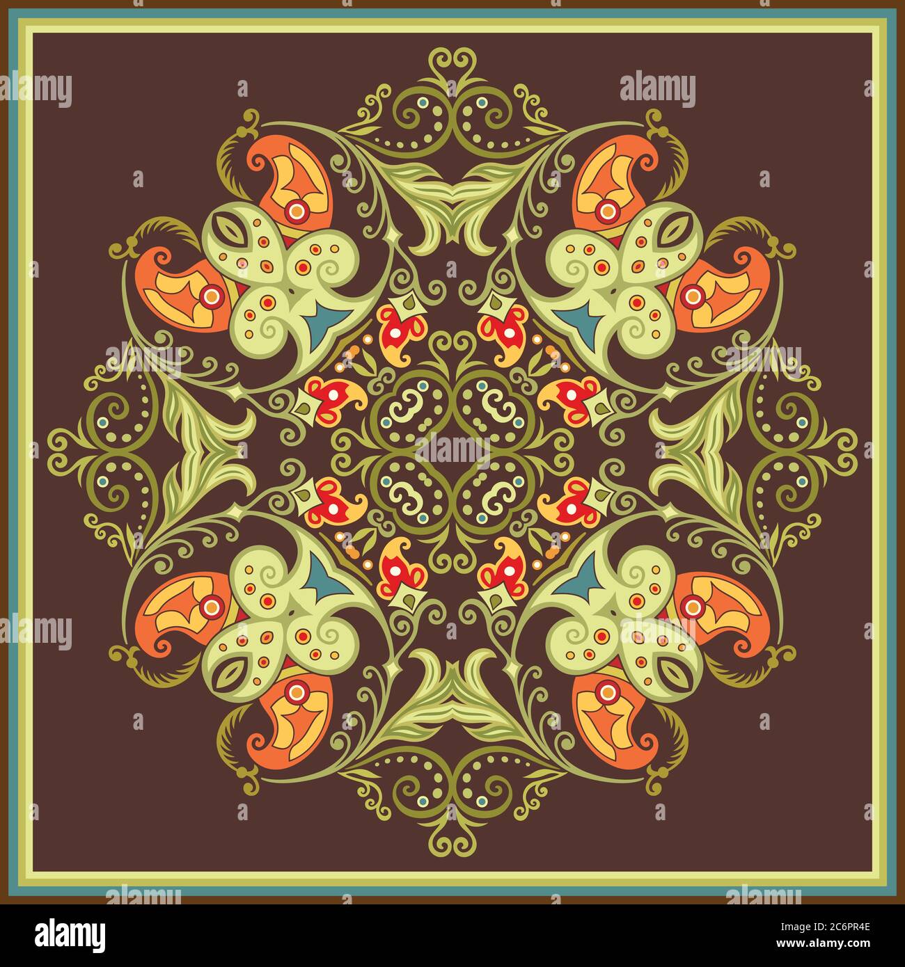 Vector ethnic abstract flower illustration Stock Vector Image & Art - Alamy