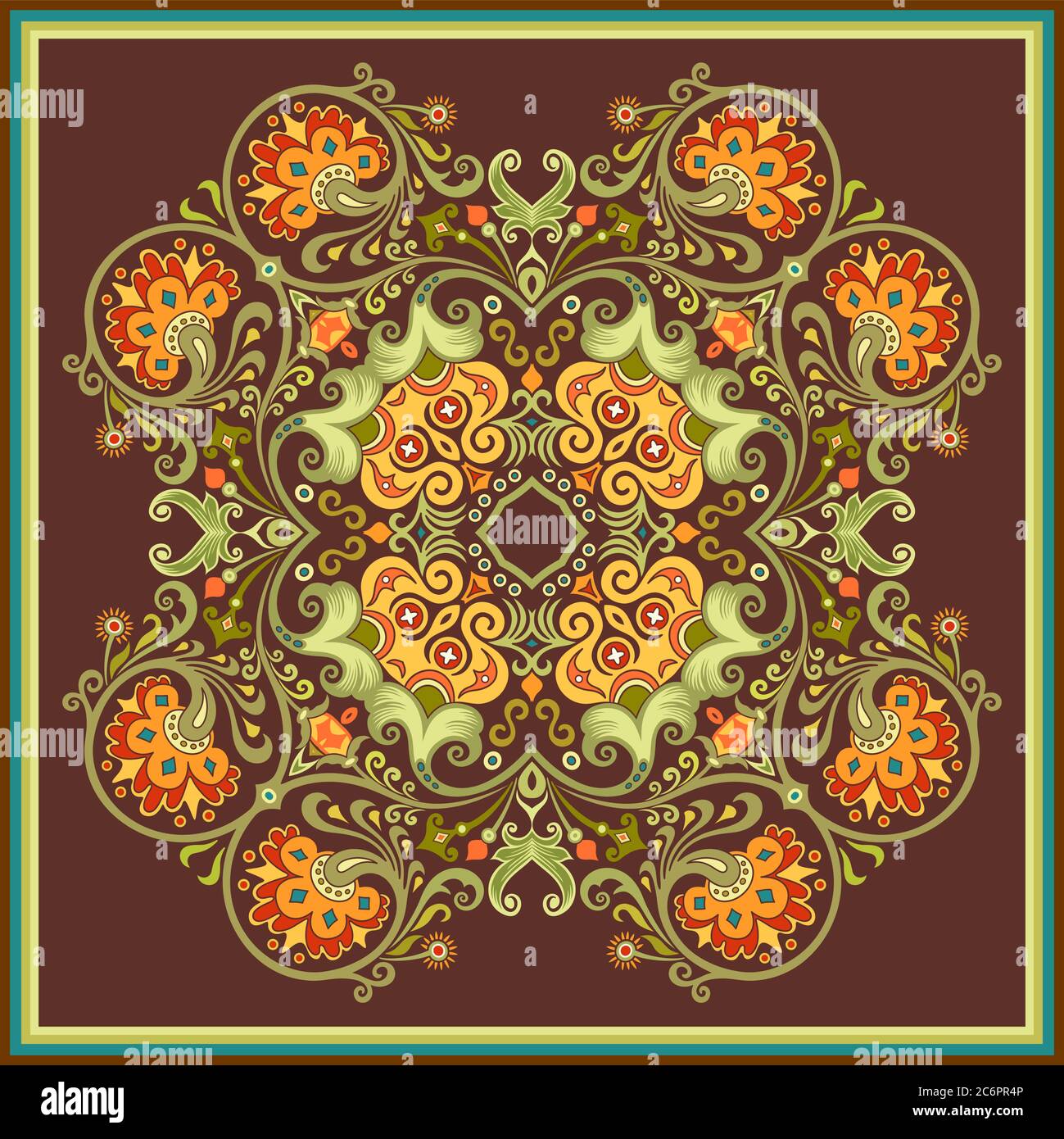 Vector ethnic abstract flower illustration Stock Vector Image & Art - Alamy