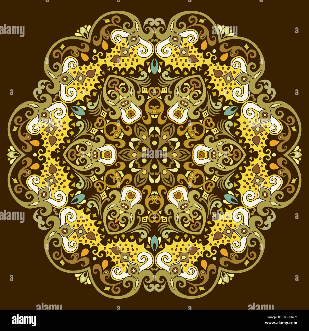 Vector ethnic abstract flower illustration Stock Vector Image & Art - Alamy