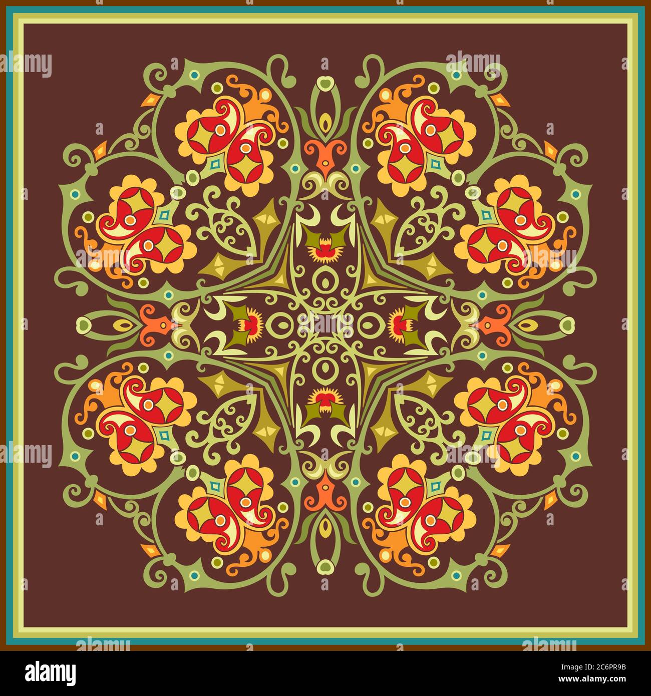 Vector ethnic abstract flower illustration Stock Vector Image & Art - Alamy