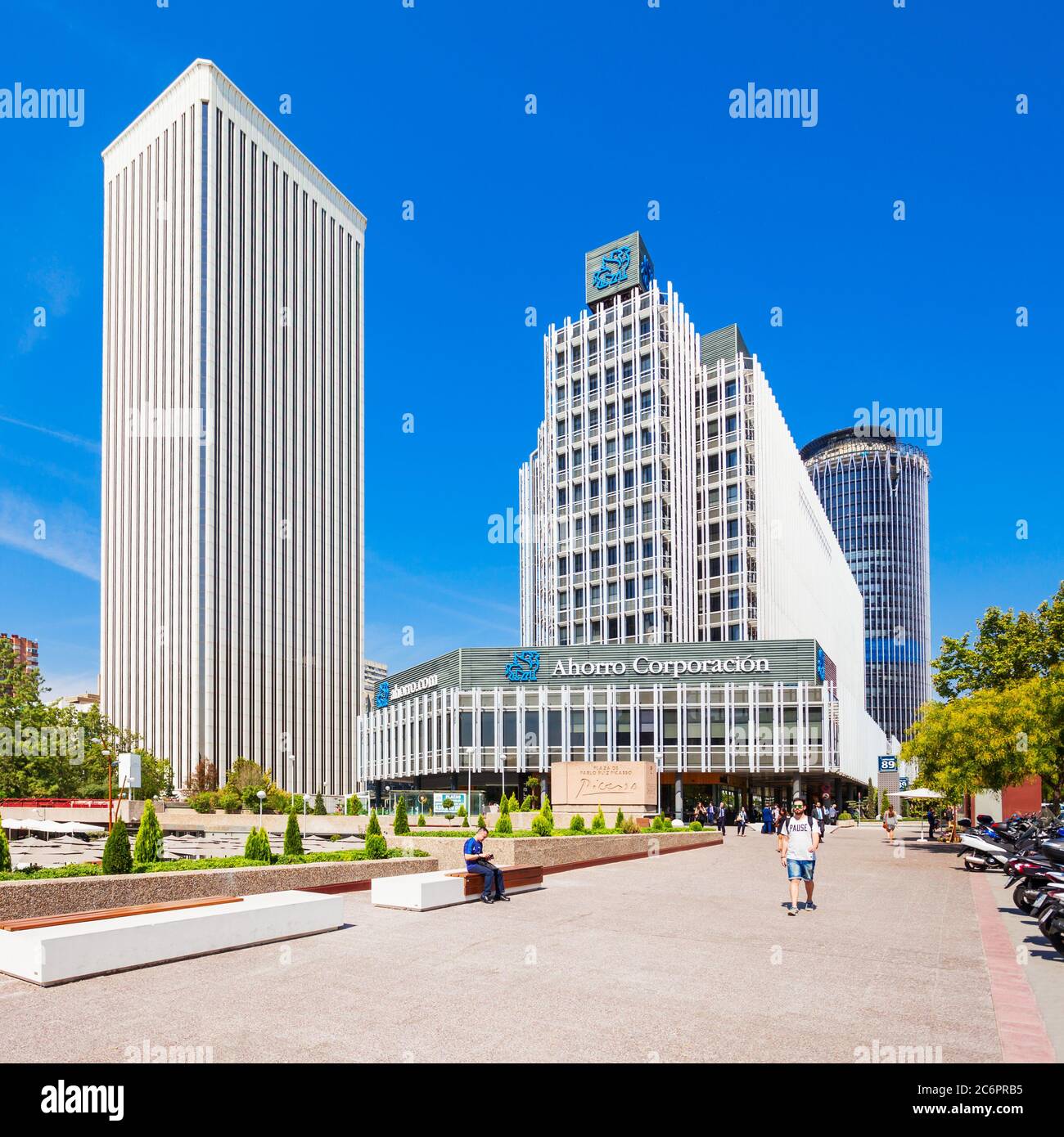 MADRID, SPAIN - SEPTEMBER 21, 2017: View of business districts of AZCA ...