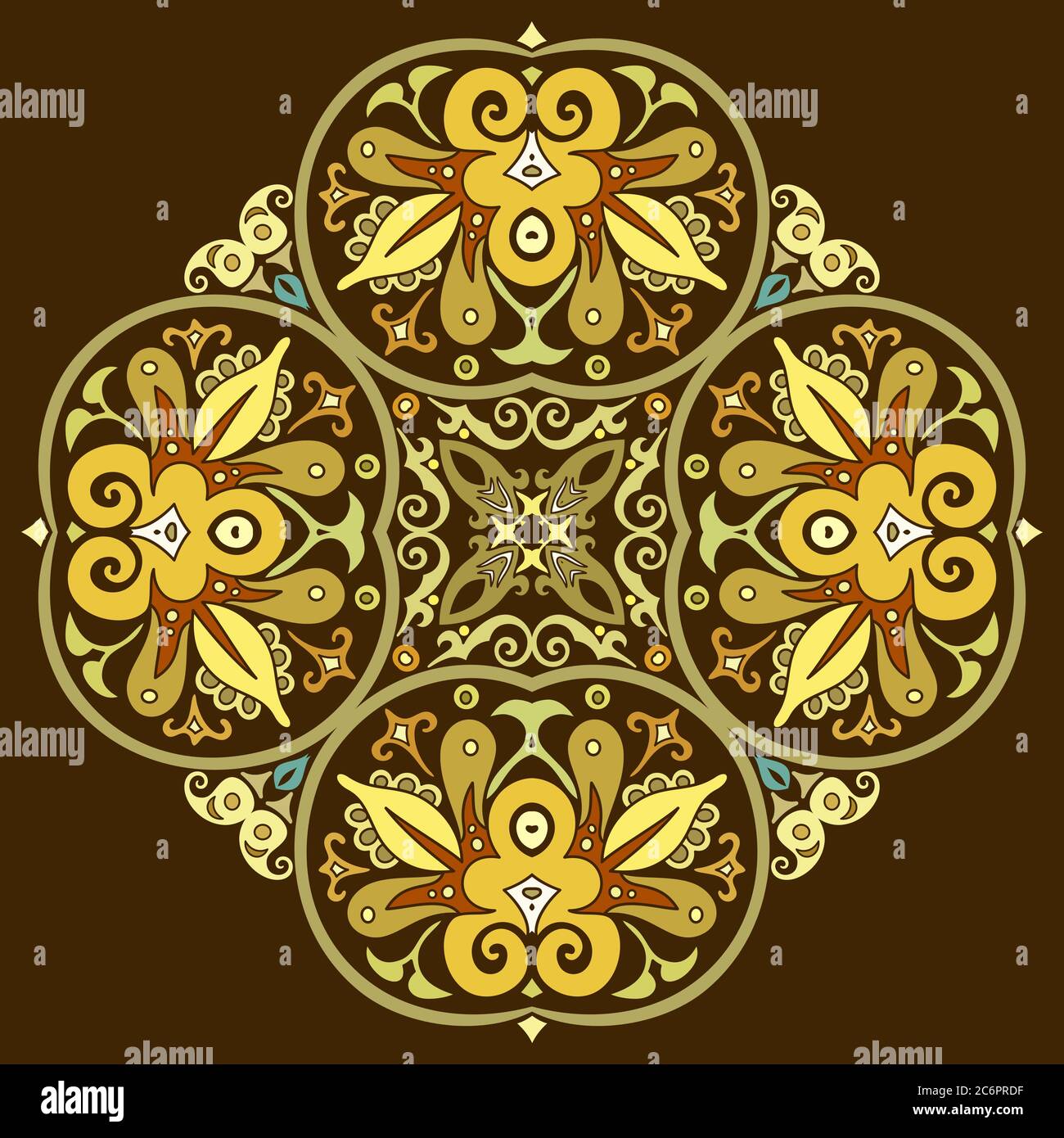 Vector ethnic abstract flower illustration Stock Vector Image & Art - Alamy