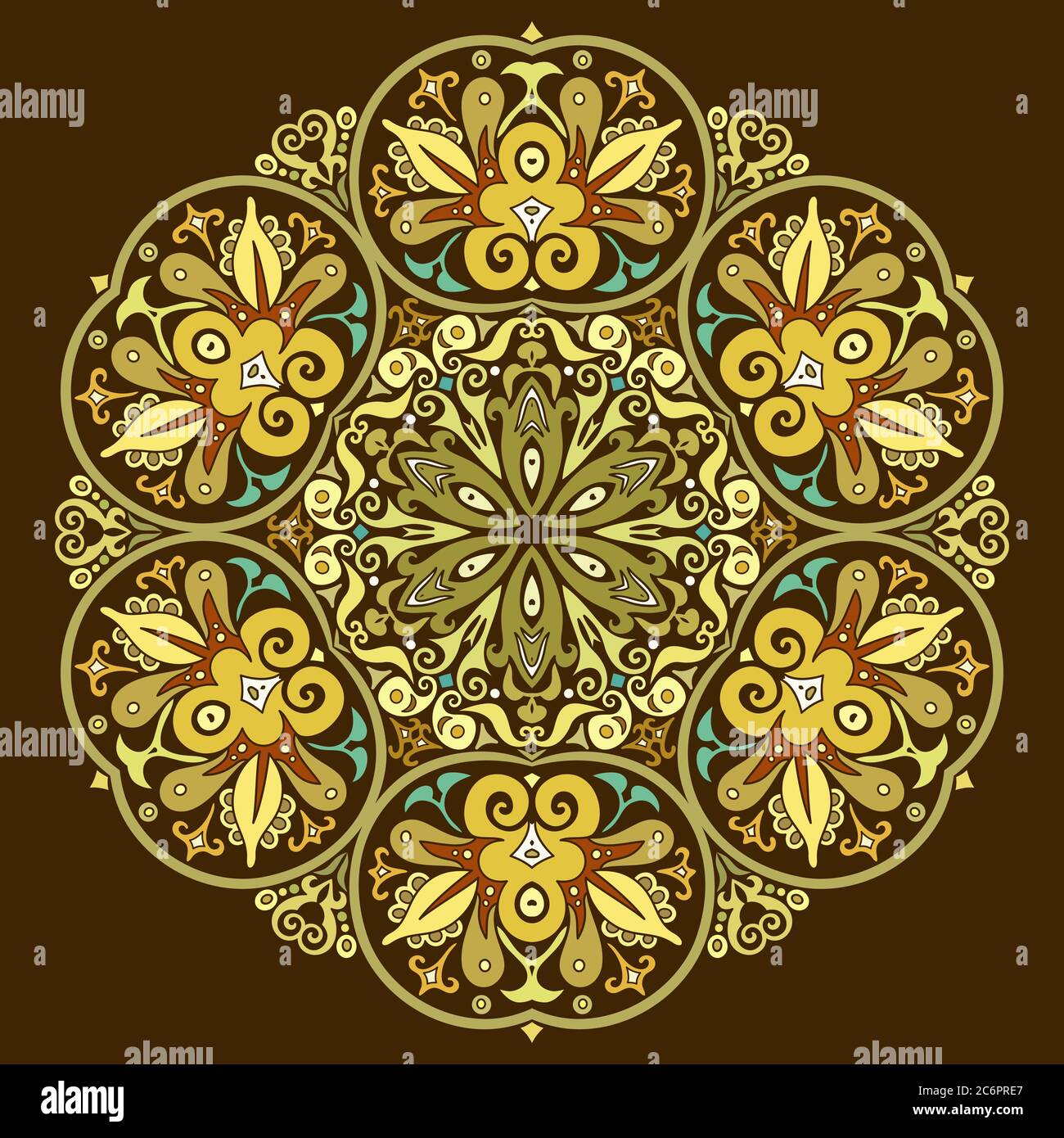 Vector ethnic abstract flower illustration Stock Vector Image & Art - Alamy