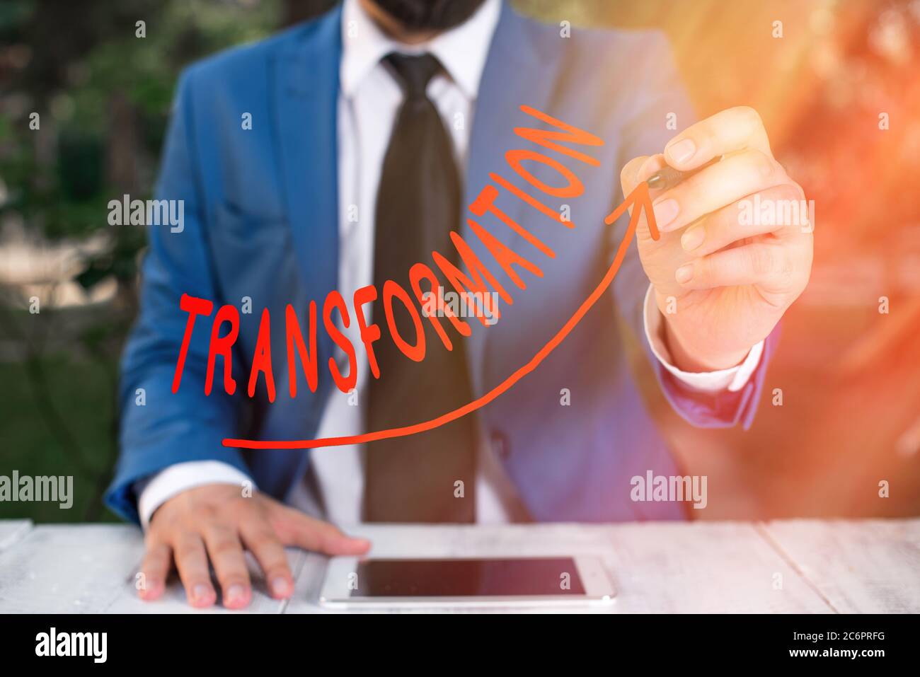 Text sign showing Transformation. Business photo text a dramatic or ...