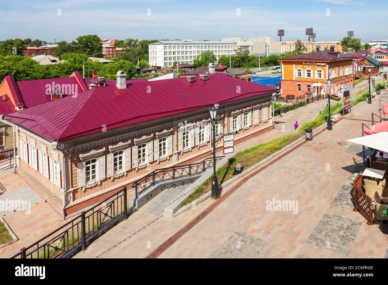 IRKUTSK, RUSSIA - JULY 07, 2016: 130 Kvartal quarter Irkutsk Sloboda is ...