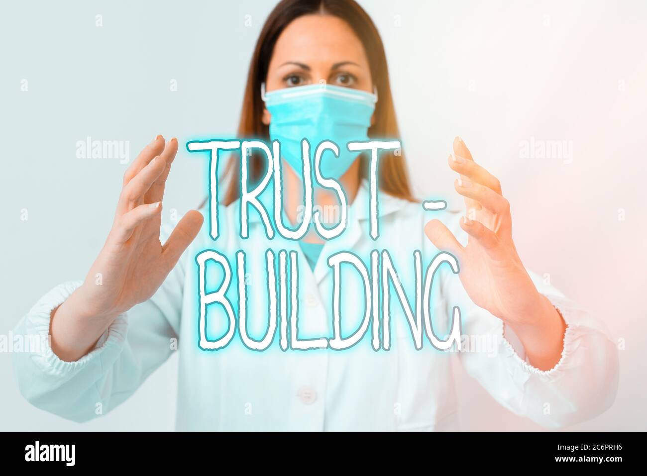 Text sign showing Trust building. Business photo showcasing developing ...
