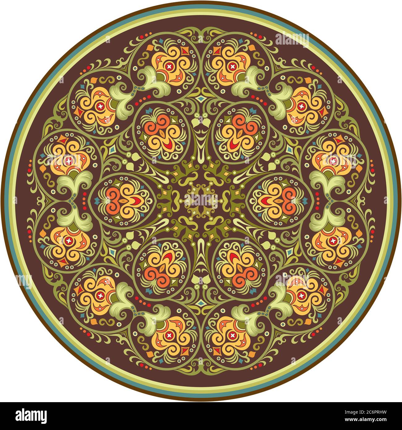 Vector ethnic abstract flower illustration Stock Vector Image & Art - Alamy