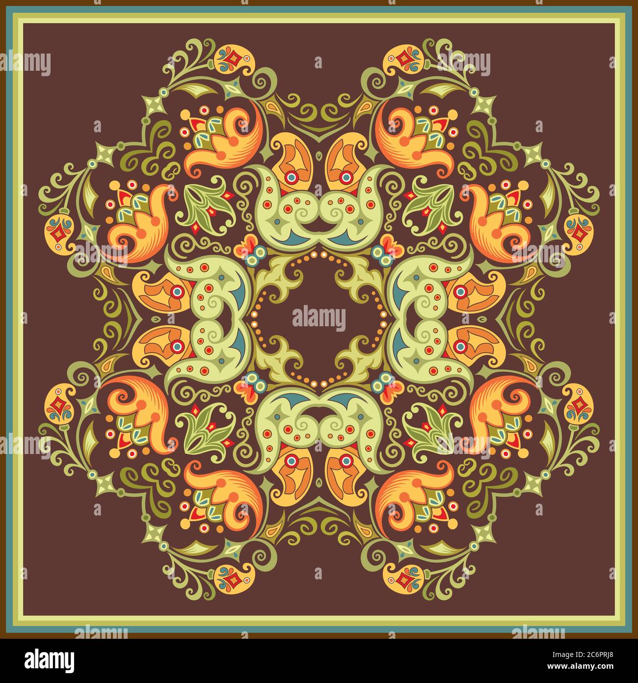 Vector ethnic abstract flower illustration Stock Vector Image & Art - Alamy