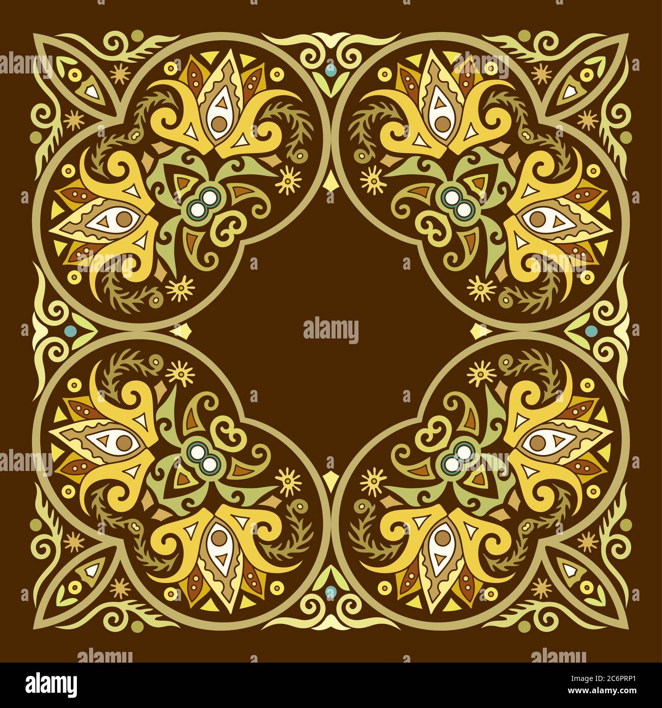 Vector ethnic abstract flower illustration Stock Vector Image & Art - Alamy