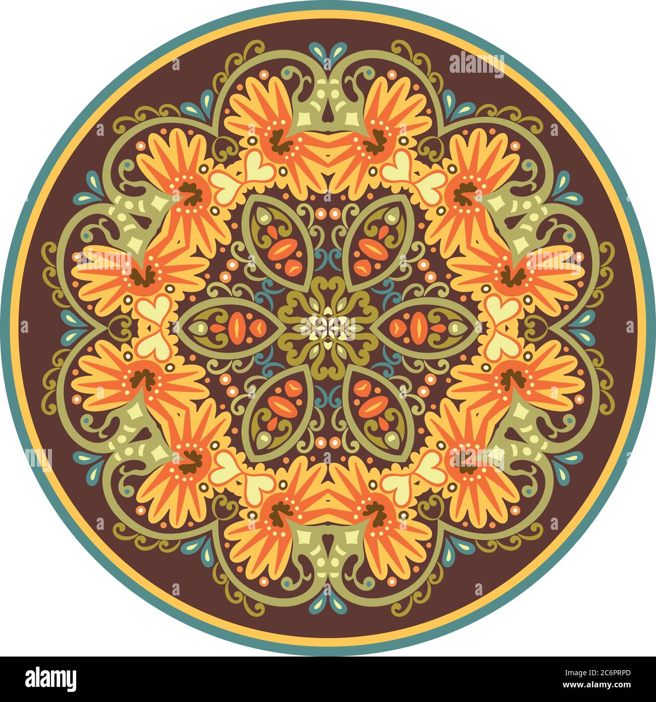 Vector ethnic abstract flower illustration Stock Vector Image & Art - Alamy