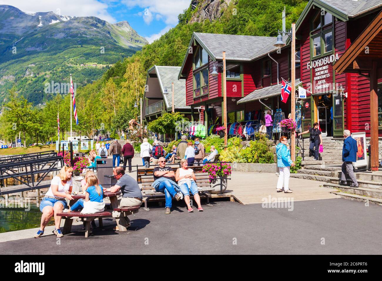 OSLO, NORWAY - JULY 29, 2017: Geiranger is a small tourist village in ...