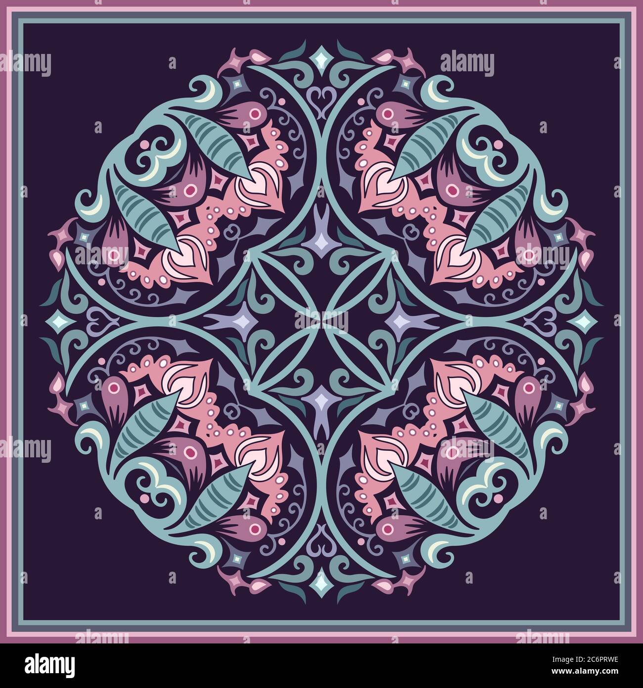 Vector ethnic abstract flower illustration Stock Vector Image & Art - Alamy