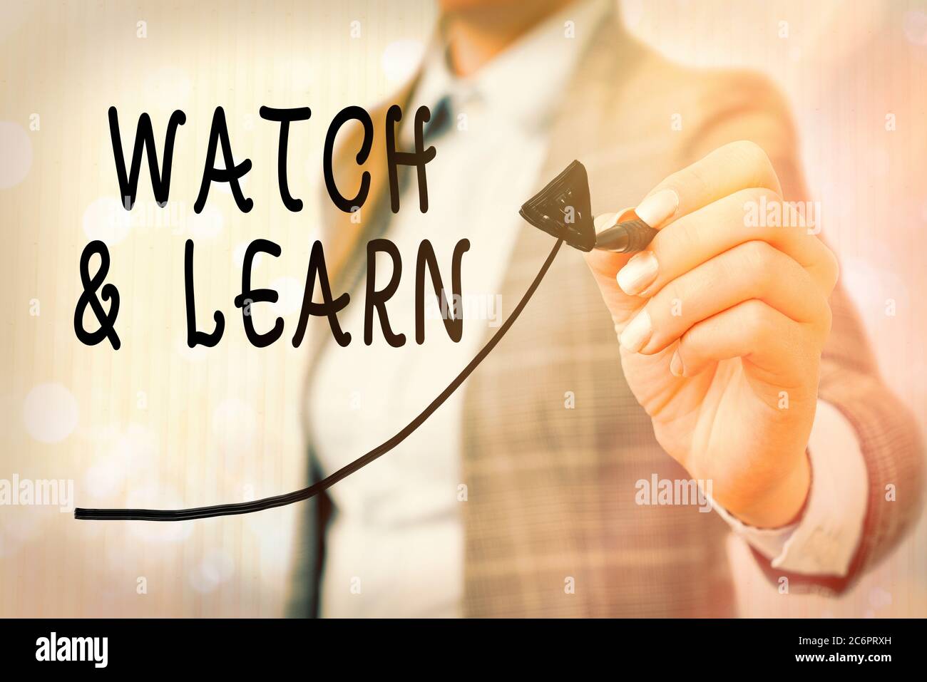 Conceptual hand writing showing Watch And Learn. Concept meaning ...