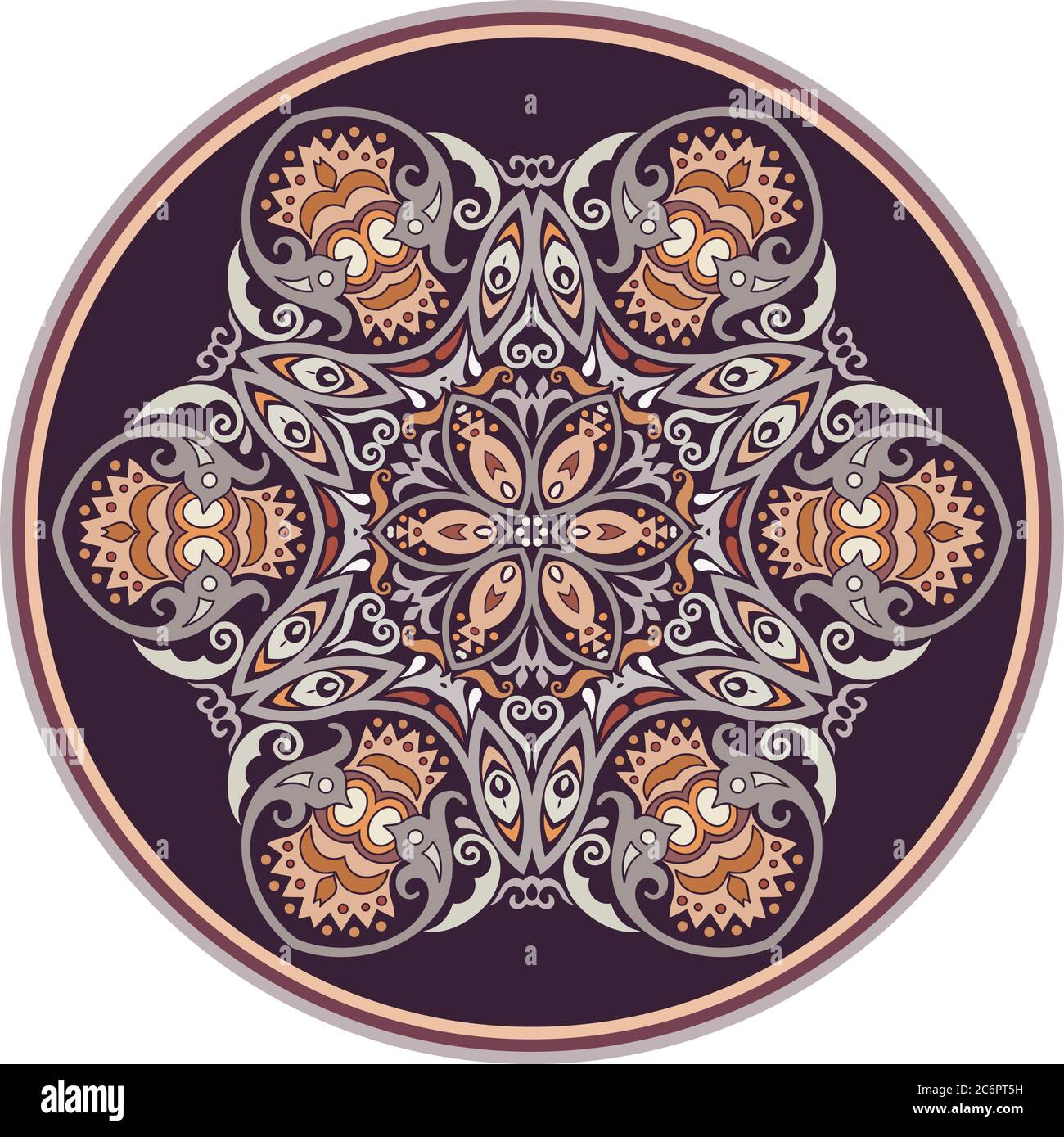Vector Ethnic Abstract Flower Illustration Stock Vector Image And Art Alamy