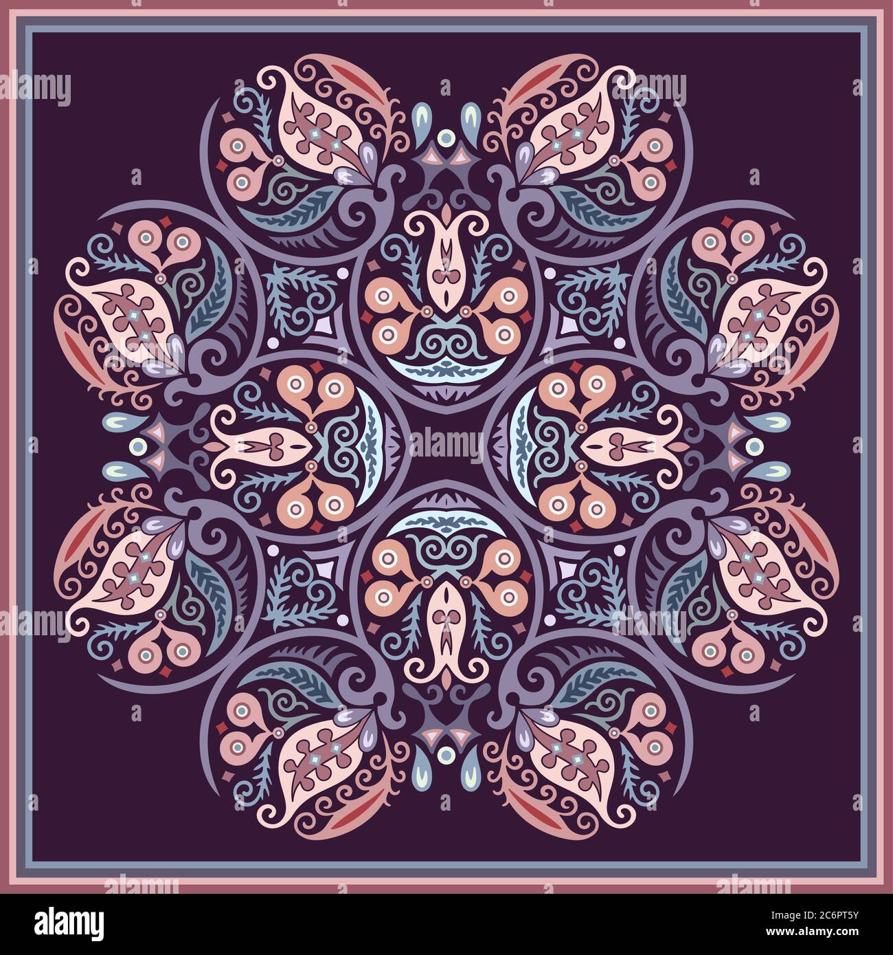 Vector ethnic abstract flower illustration Stock Vector Image & Art - Alamy