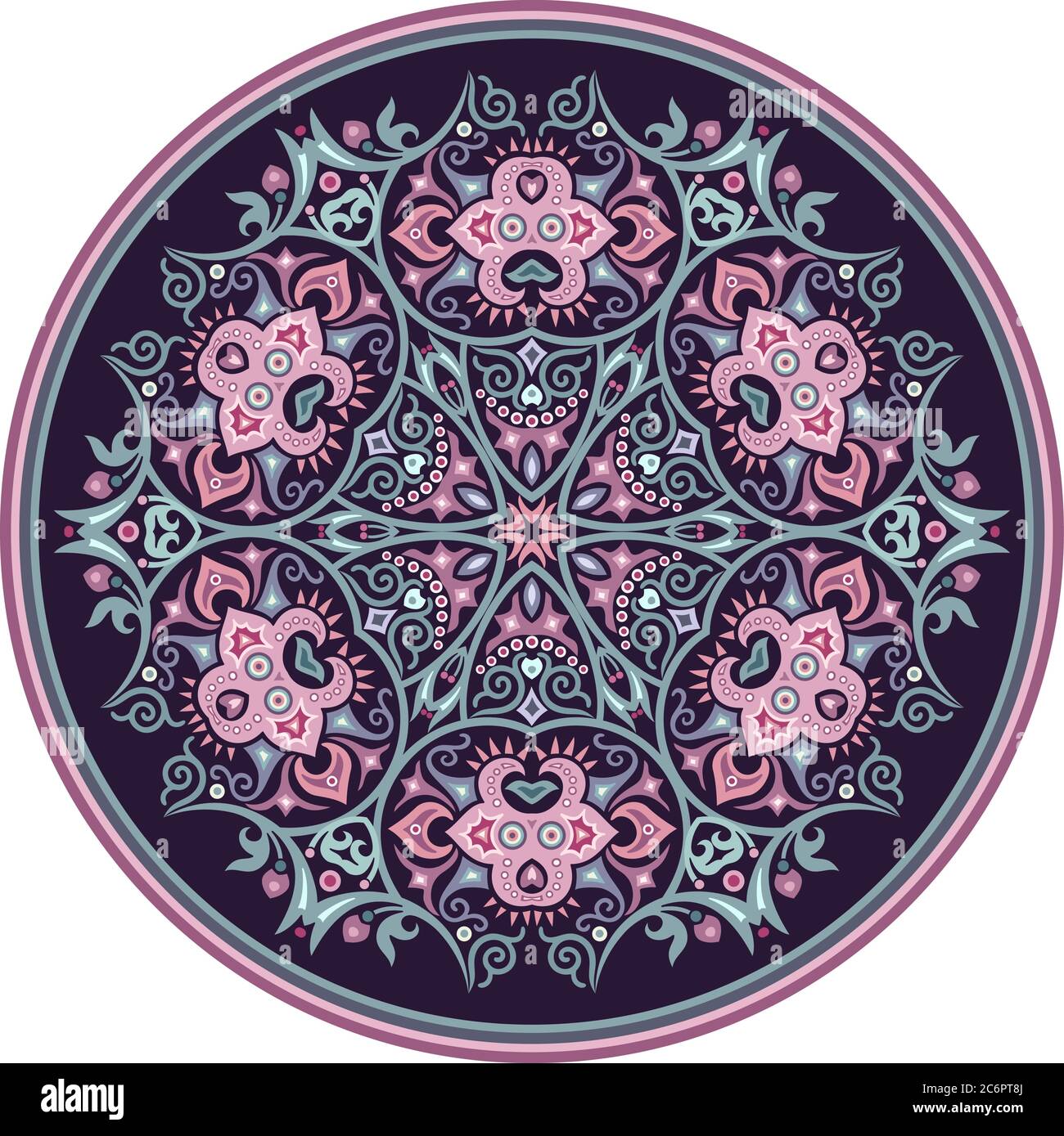 Vector ethnic abstract flower illustration Stock Vector Image & Art - Alamy