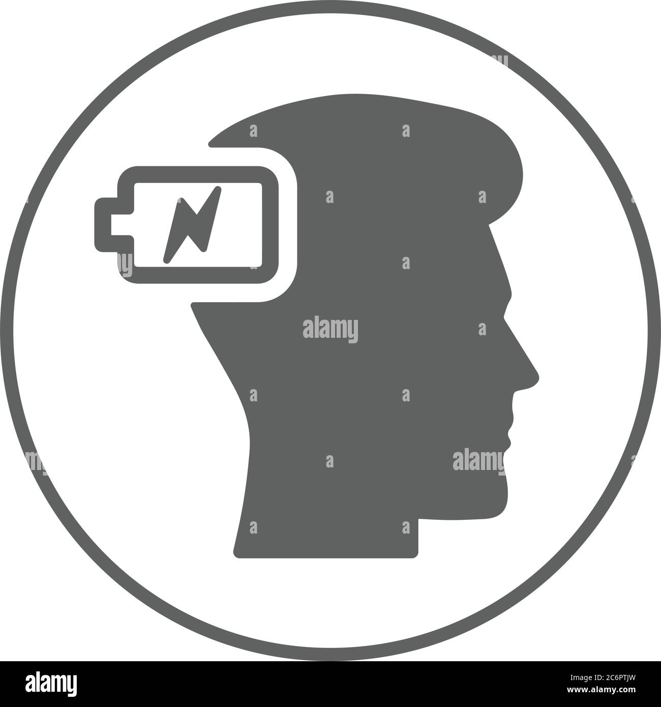 Battery on head icon. Use for commercial, print media, web or any type ...