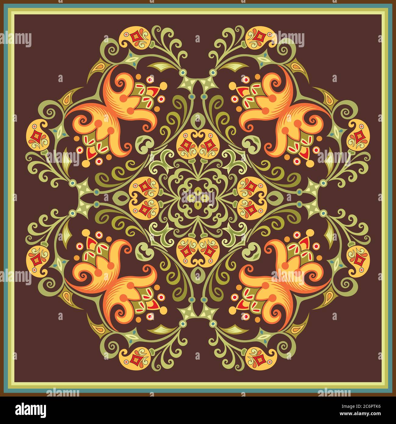 Vector ethnic abstract flower illustration Stock Vector Image & Art - Alamy