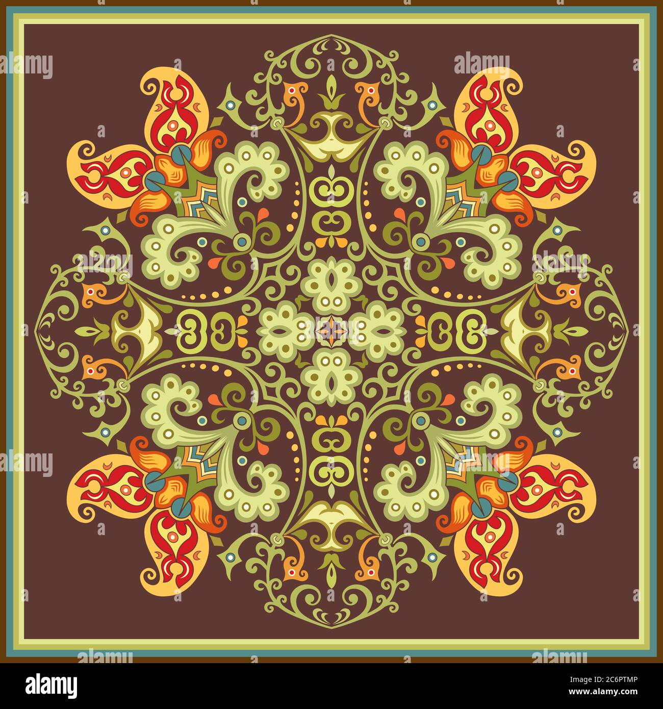 Vector ethnic abstract flower illustration Stock Vector Image & Art - Alamy