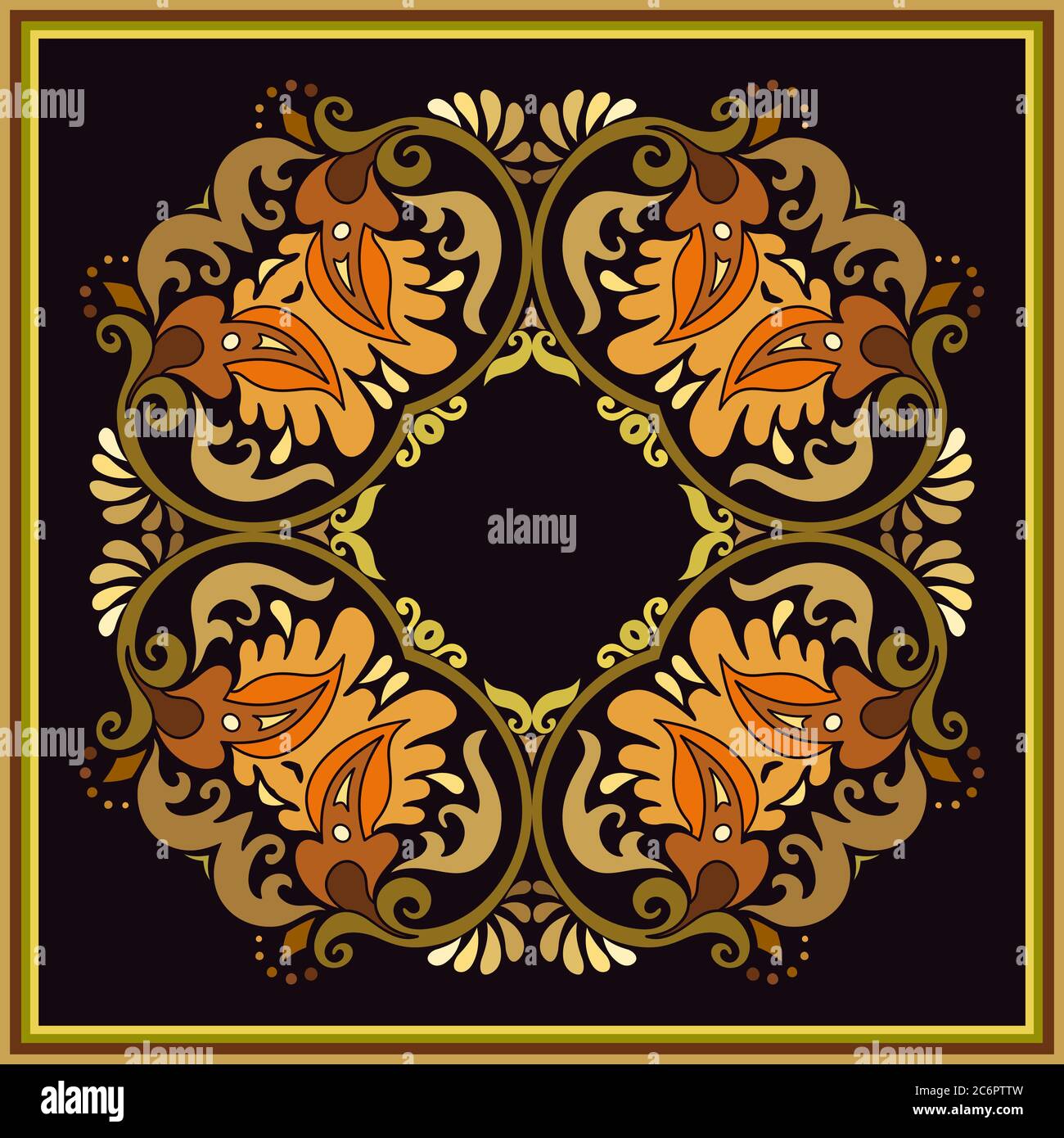 Vector ethnic abstract flower illustration Stock Vector Image & Art - Alamy