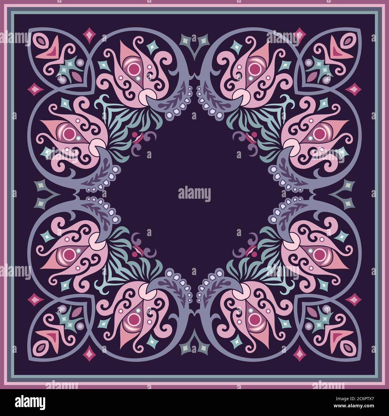 Vector ethnic abstract flower illustration Stock Vector Image & Art - Alamy