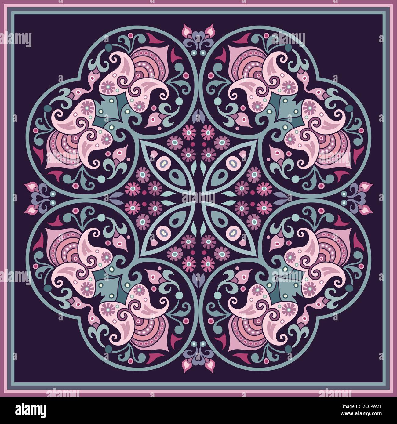 Vector ethnic abstract flower illustration Stock Vector Image & Art - Alamy