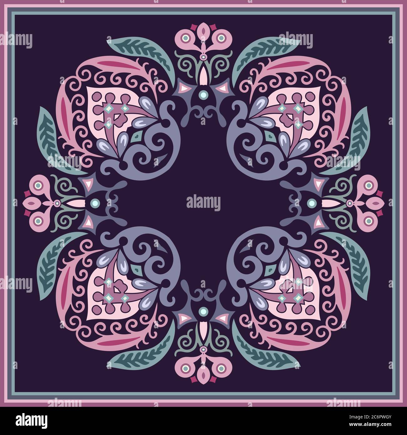 Vector ethnic abstract flower illustration Stock Vector Image & Art - Alamy