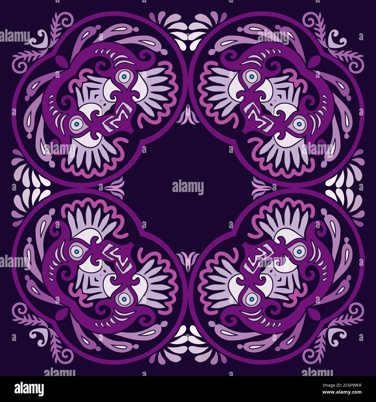 Vector ethnic abstract flower illustration Stock Vector Image & Art - Alamy