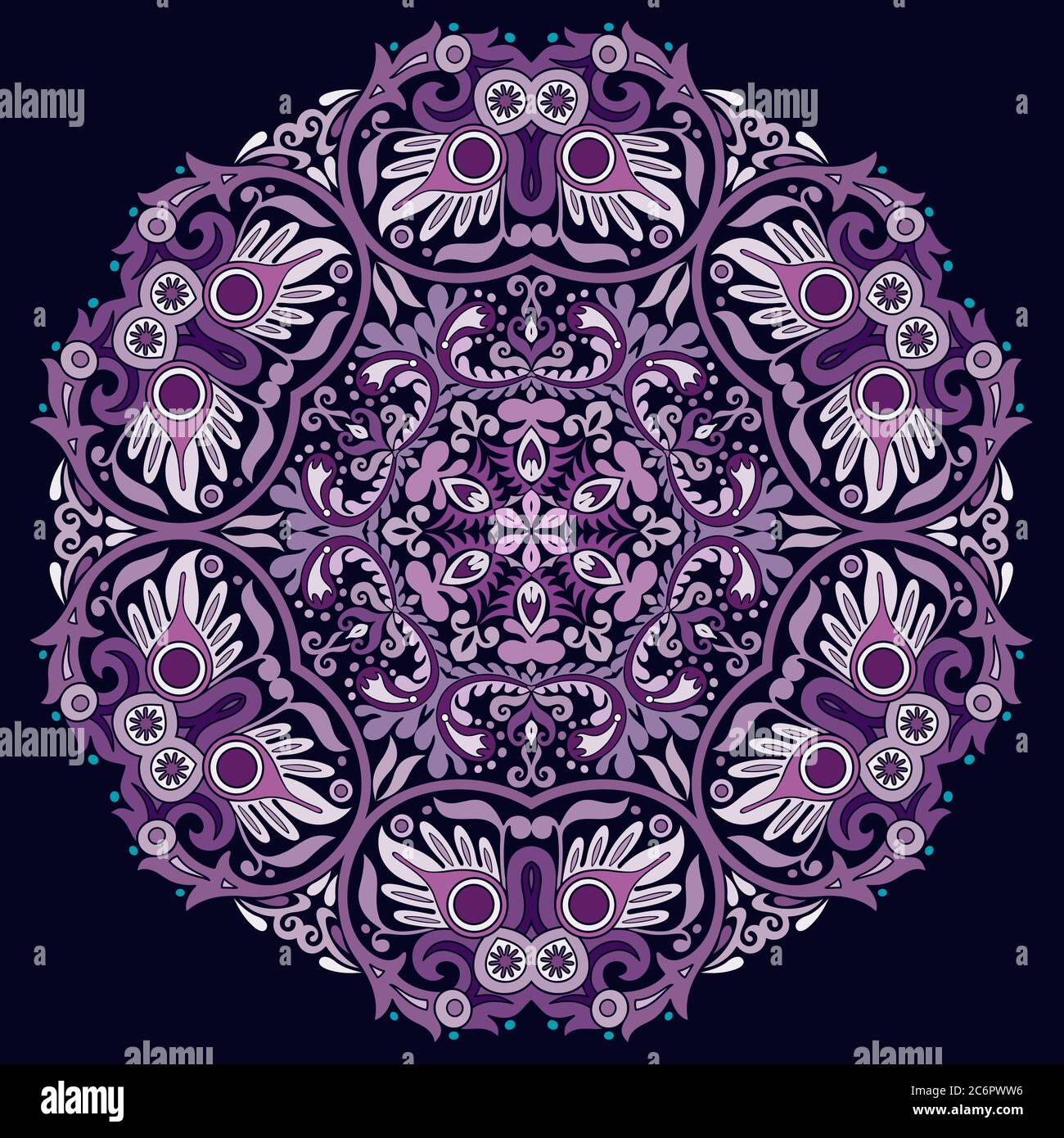 Vector ethnic abstract flower illustration Stock Vector Image & Art - Alamy