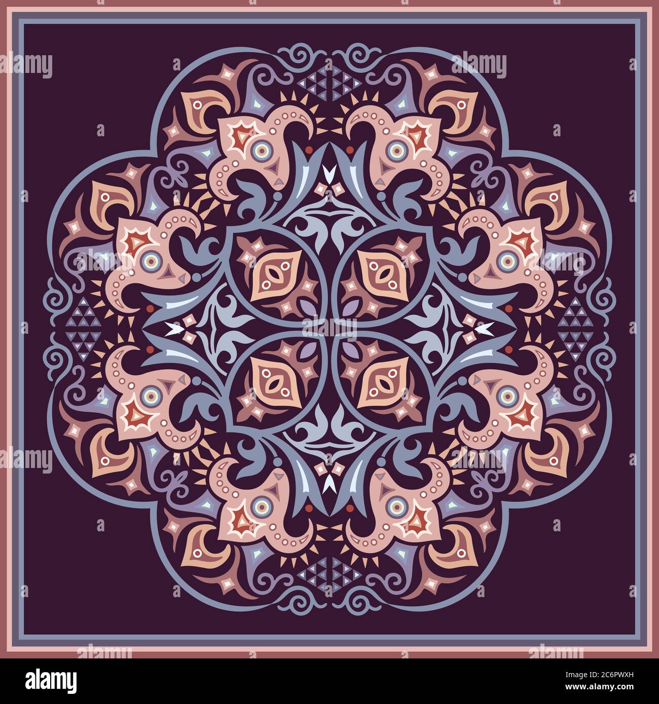 Vector ethnic abstract flower illustration Stock Vector Image & Art - Alamy