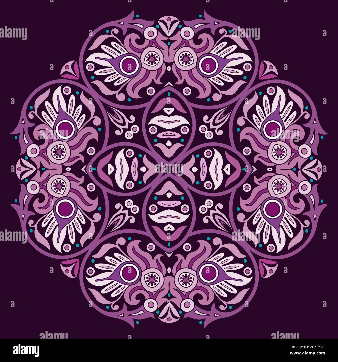 Vector ethnic abstract flower illustration Stock Vector Image & Art - Alamy