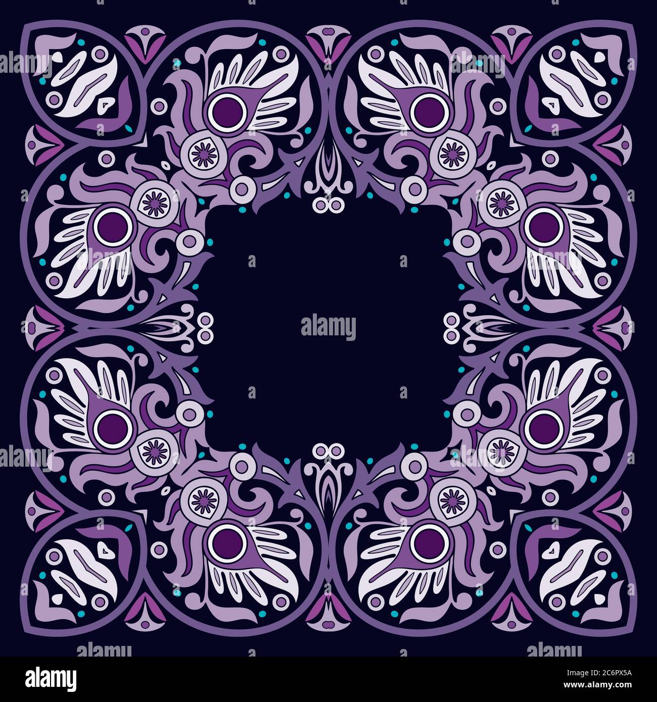 Vector ethnic abstract flower illustration Stock Vector Image & Art - Alamy