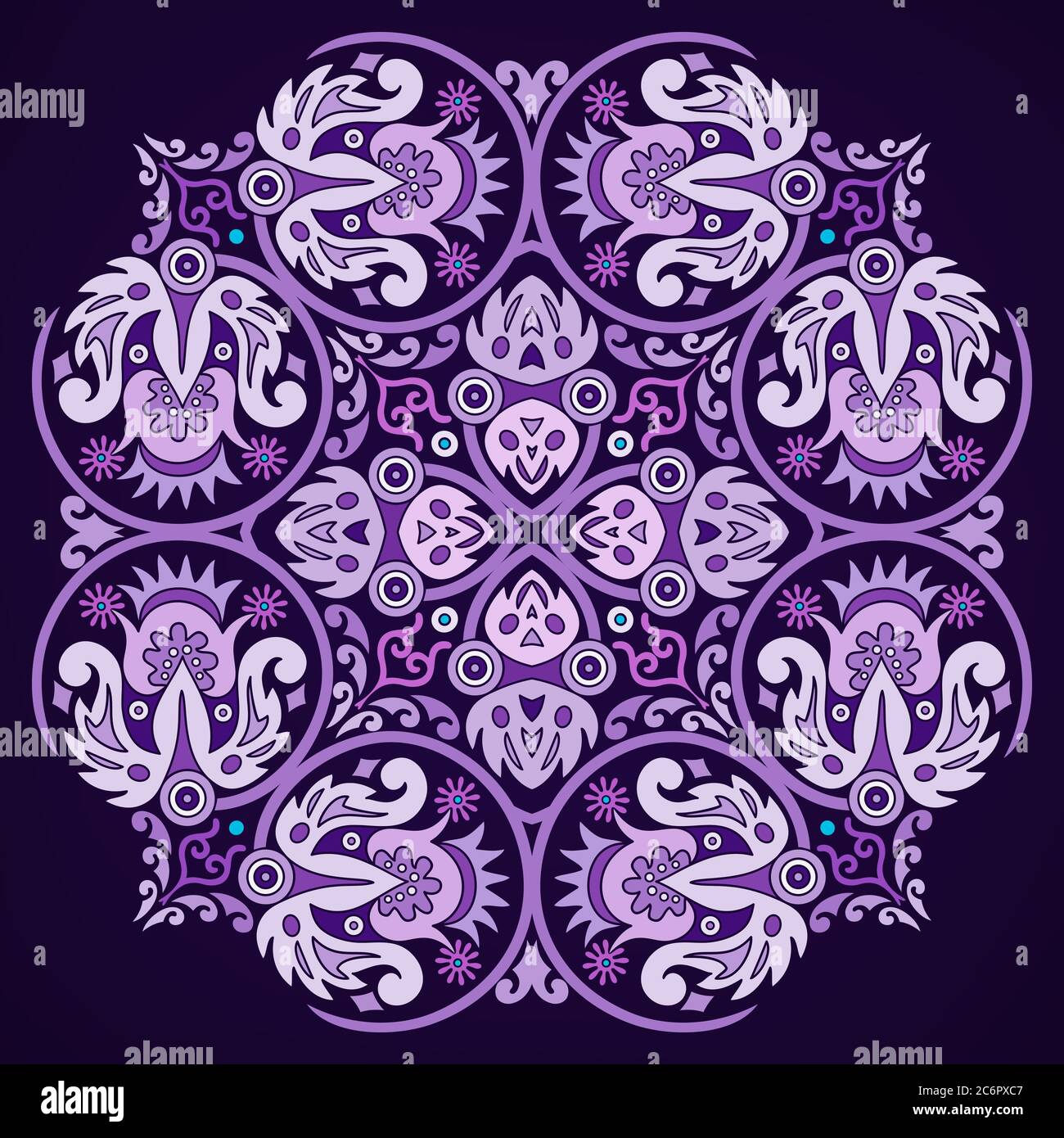 Vector ethnic abstract flower illustration Stock Vector Image & Art - Alamy