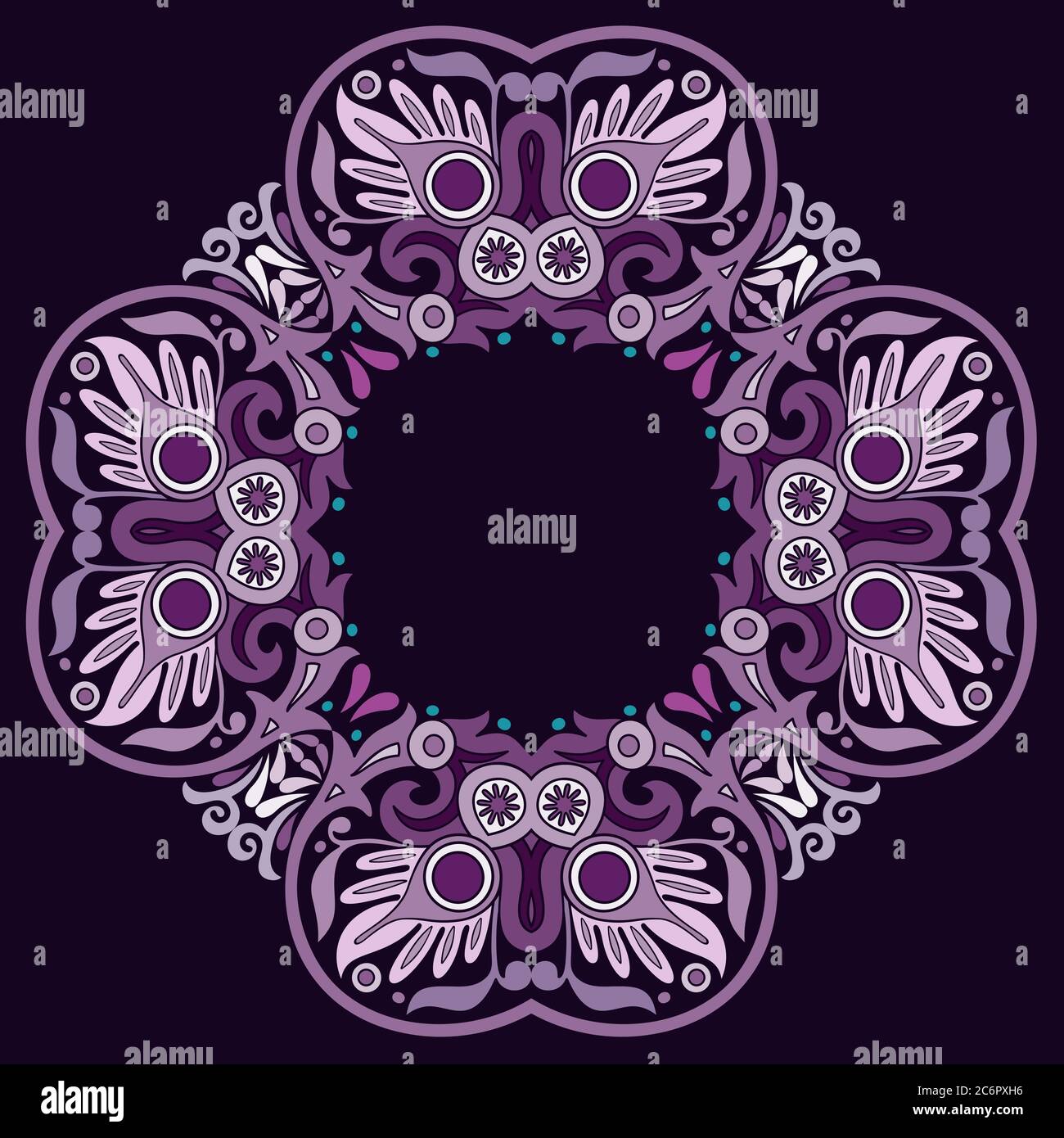 Vector ethnic abstract flower illustration Stock Vector Image & Art - Alamy